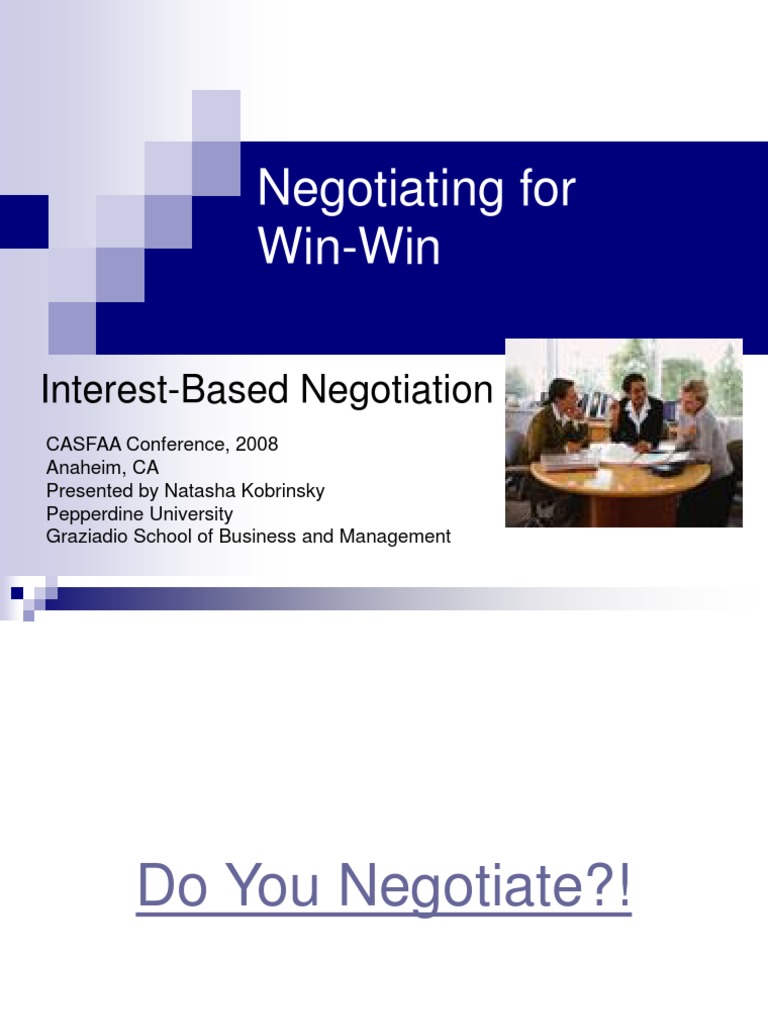 Presentation Interest BasedNegotiation | PDF | Negotiation | Goal