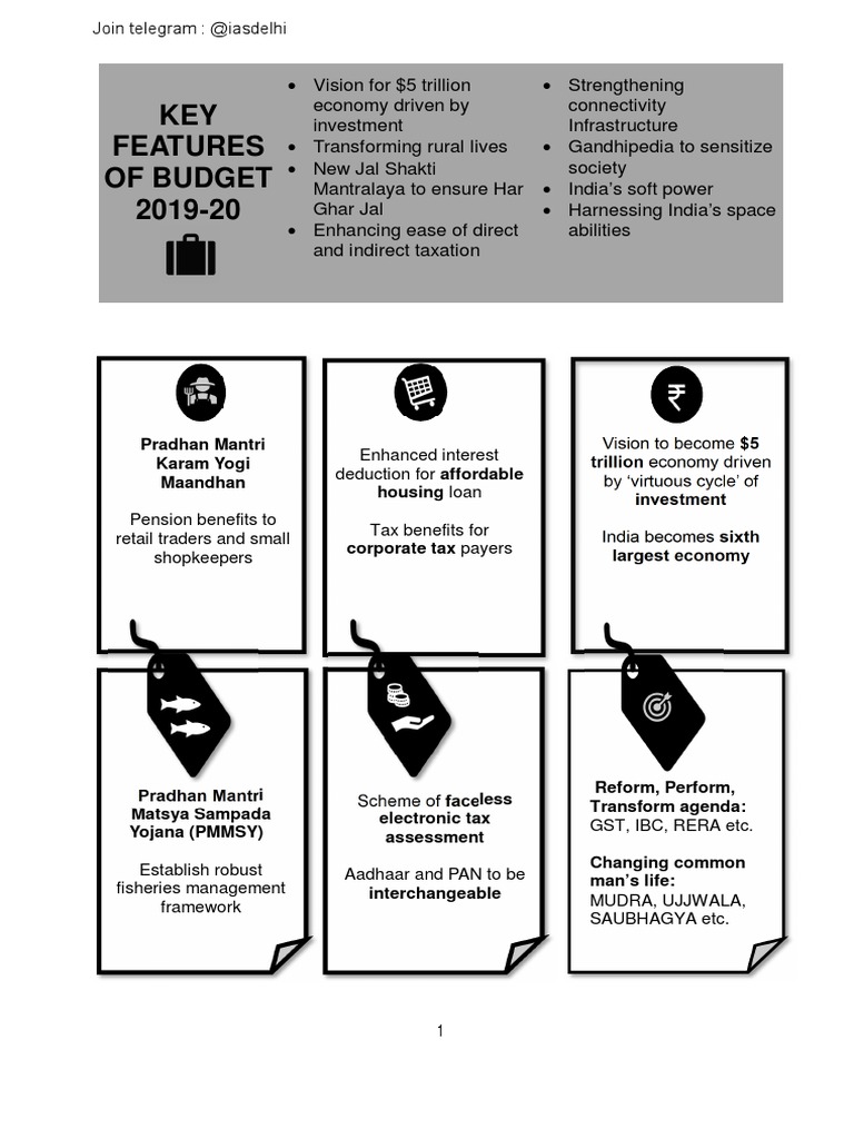 Highlights of Budget 2019-20 | Download Free PDF | Taxes | Government ...