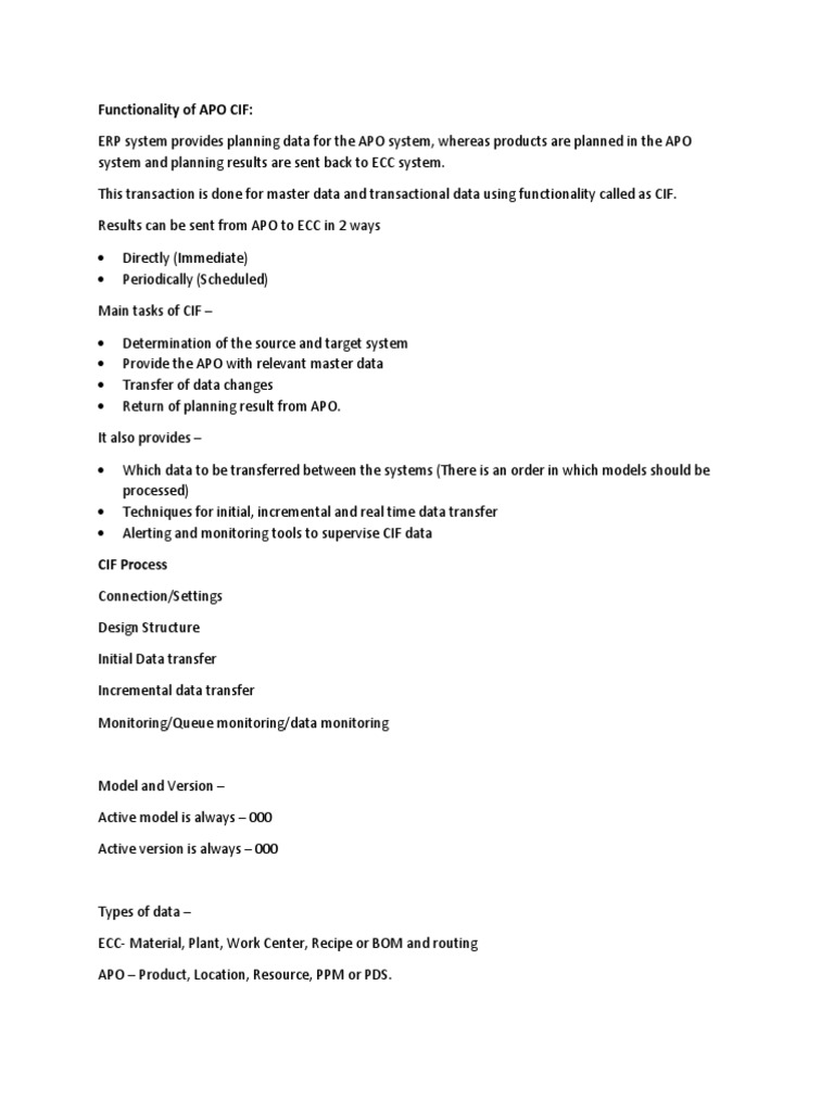 Sap Apo Cif | PDF | Enterprise Resource Planning | Sap Se