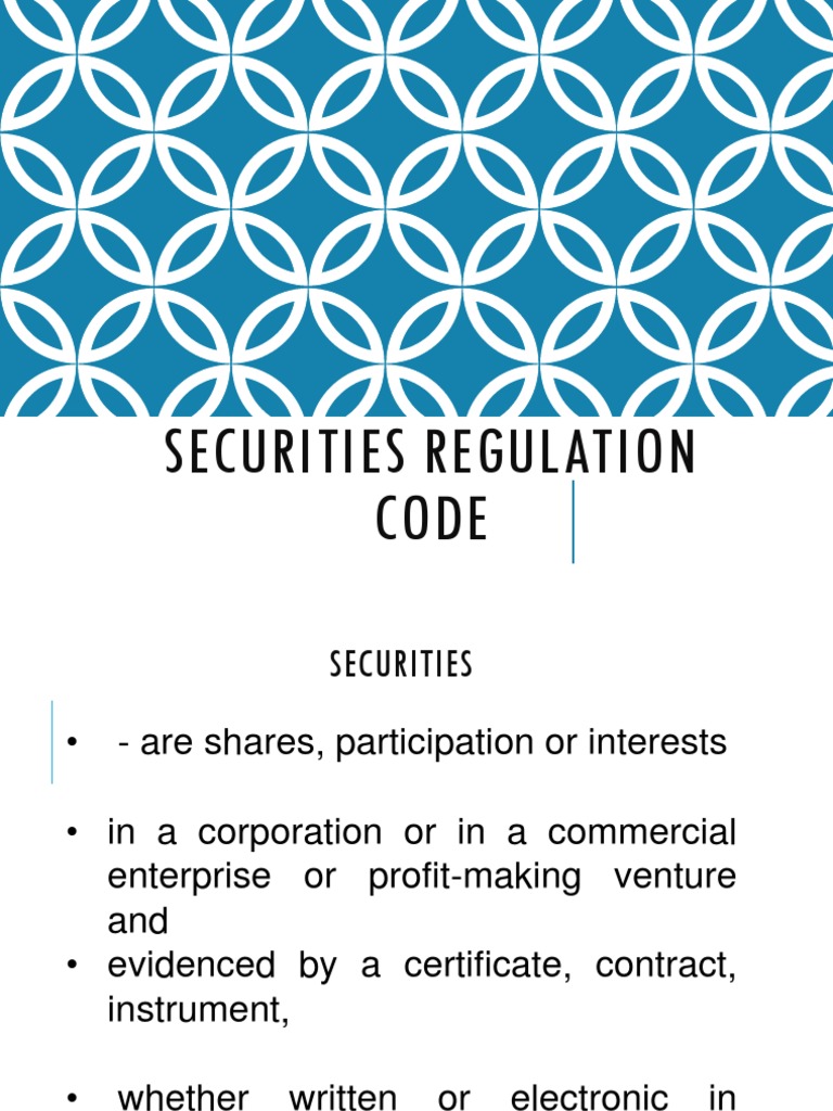 Overview of Securities Regulation Code | PDF | Public Company | Stocks