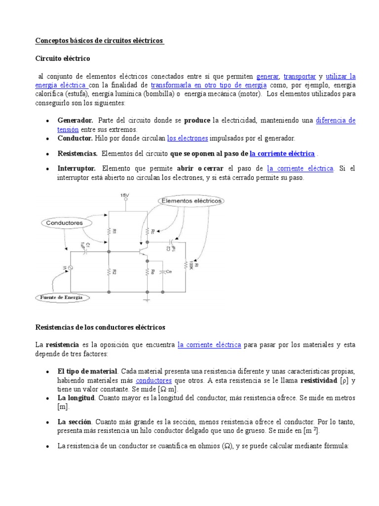 Conceptos Básicos de Circuitos Eléctricos | PDF | Condensador | Electricidad