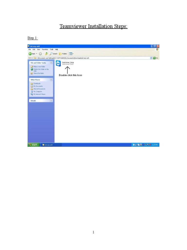 Teamviewer Installation Steps:: Step 1 | PDF