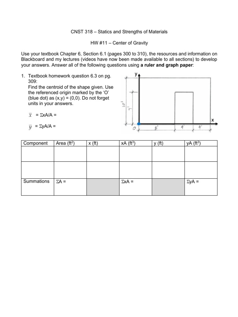 HW #11 - Center of Gravity PDF | PDF