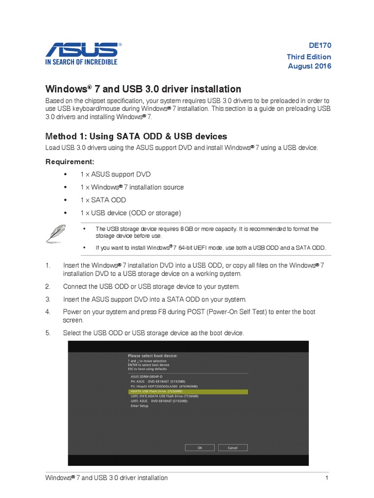 DE170 Windows 7 Setup Guide Web | PDF | Hard Disk Drive | Usb