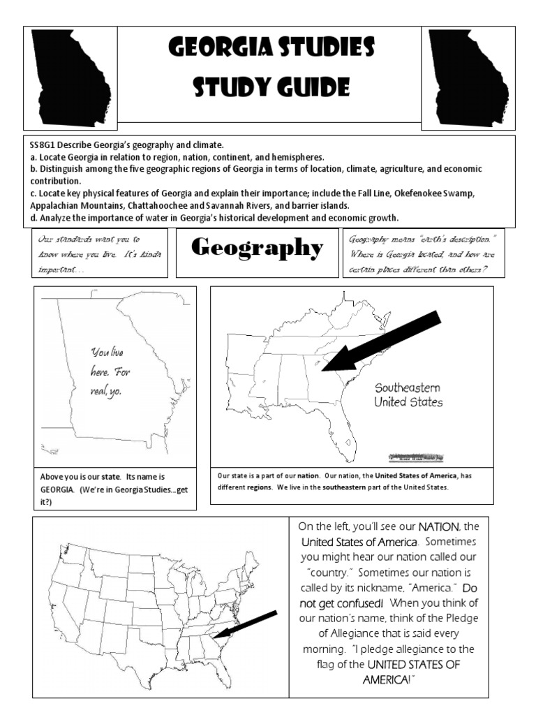 ga geography study guide 1 | Georgia (U.S. State) | Appalachian Mountains