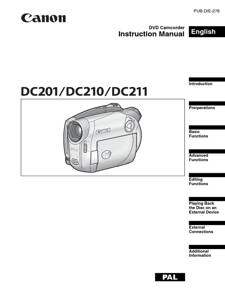 DC201 DC210 DC211 IB ENG Toc-1 PDF | PDF | Dvd | Media Technology
