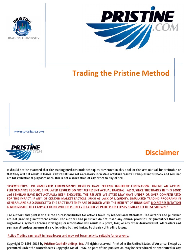 Trading The Pristine Method | PDF | Stock Market | Market Trend