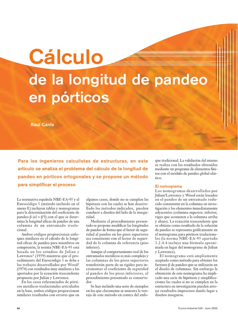 Métodos Longitud de Pandeo | PDF | Pandeo | Análisis estructural