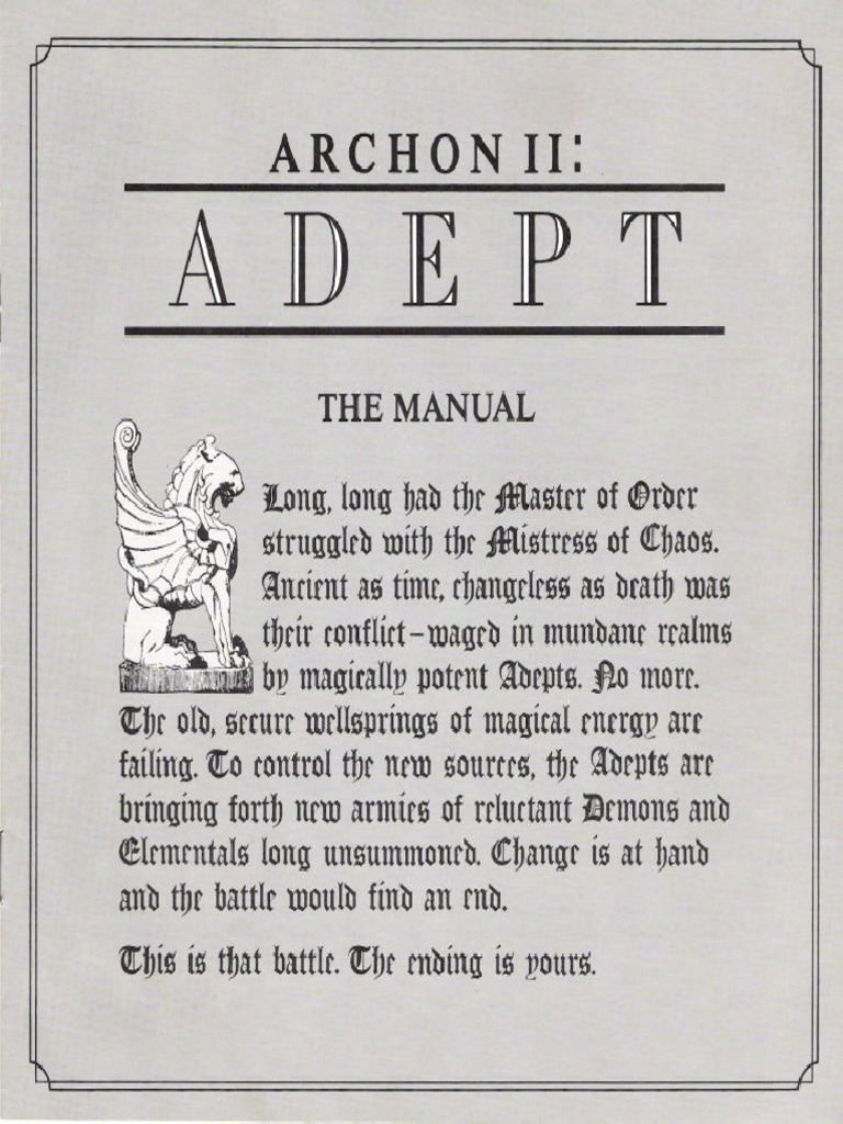 Archon II Adept - Manual | PDF