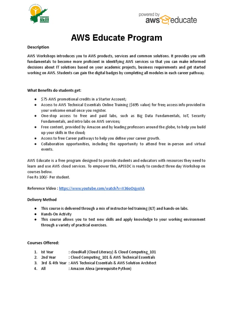 AWS Educate Program Overview | PDF | Amazon Web Services | Cloud Computing