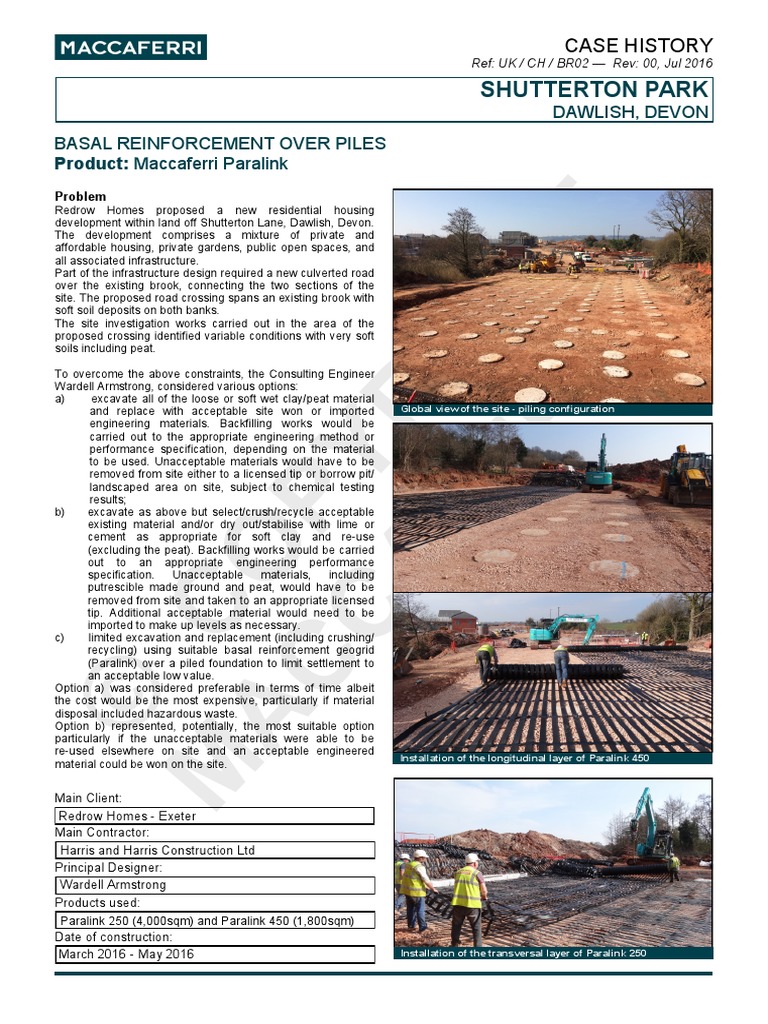 Case History For Use of Maccaferri Paralink High Strength Geogrid | PDF ...