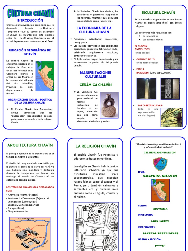 Triptico - Cultura Chavin | PDF | Cultura (general) | Escultura