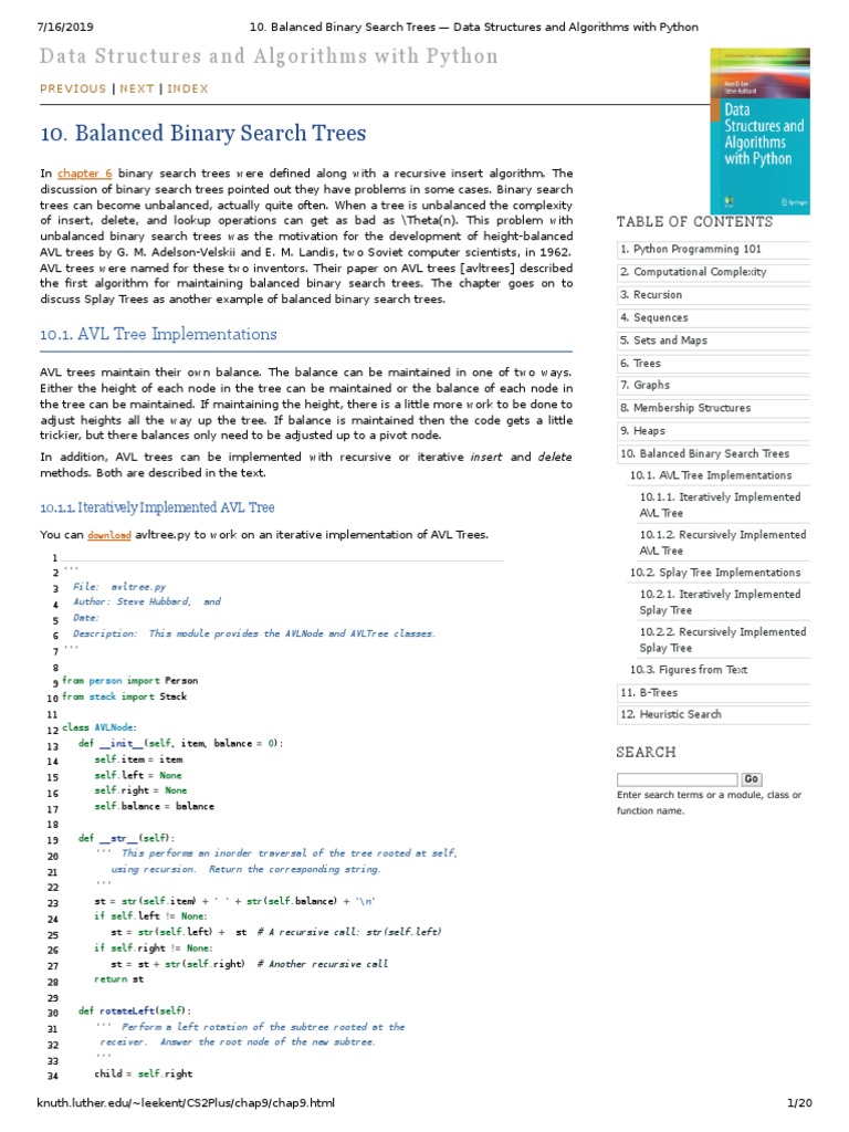 Balanced Binary Search Trees Data Structures And Algorithms With