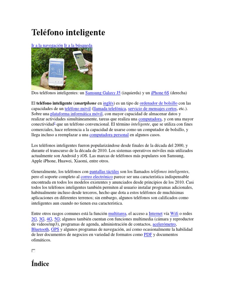 Teléfono Inteligente | PDF | Smartphone | Equipo de usuario de ...