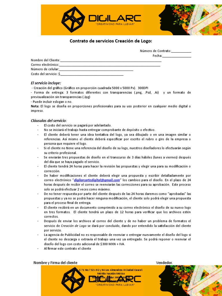 Contrato de Creación de Logo Editable | PDF | Informática | Informática ...
