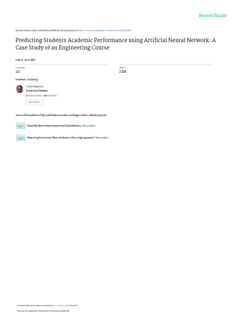 Predicting Students Academic Performance Using Artificial Neural Network: A Case Study of An ...