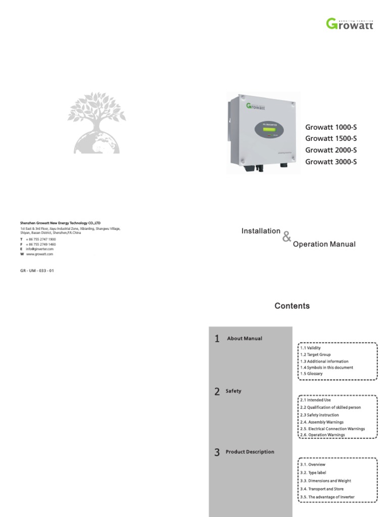 Manual Growat | PDF | Power Inverter | Photovoltaics