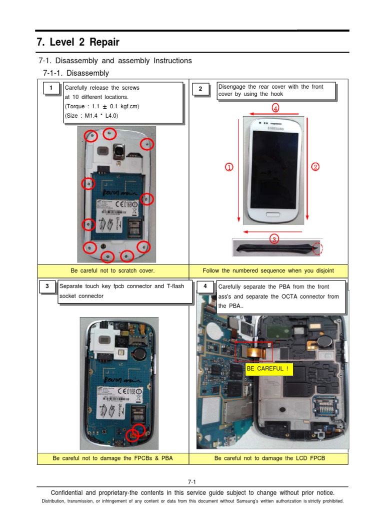 Level 2 Repair: 7-1. Disassembly and Assembly Instructions 7-1-1 ...