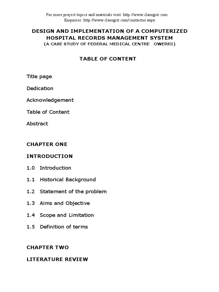 Computerized Hospital Records System | PDF | Hospital | Health Care
