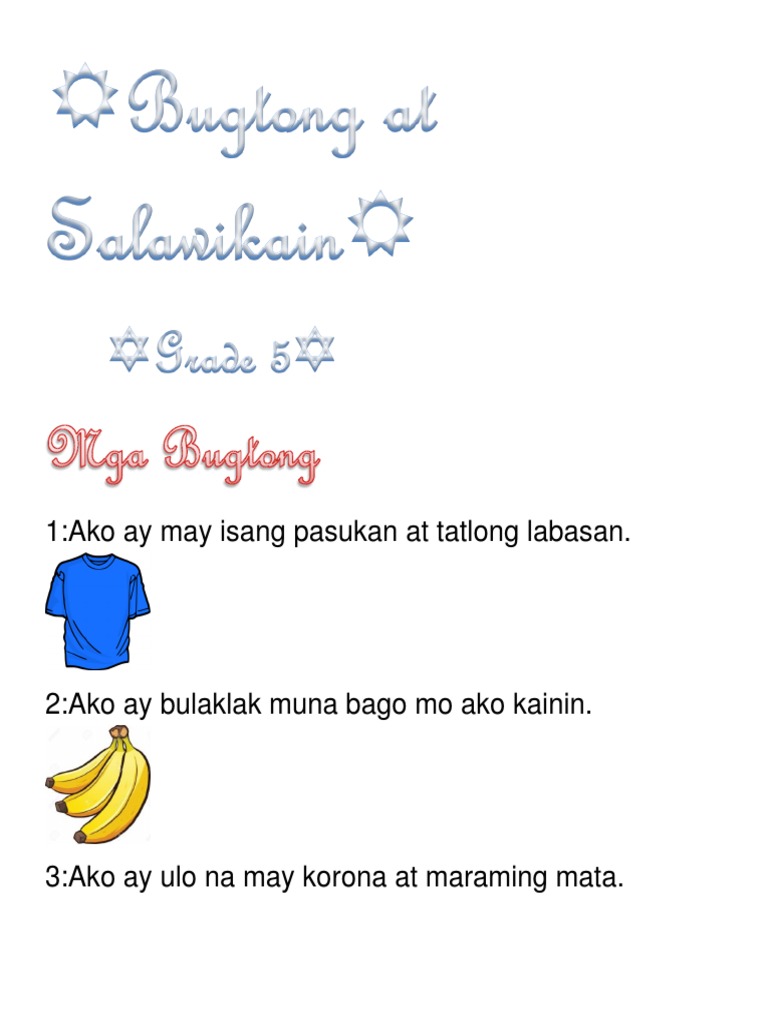 Bugtong at Salawikain | PDF