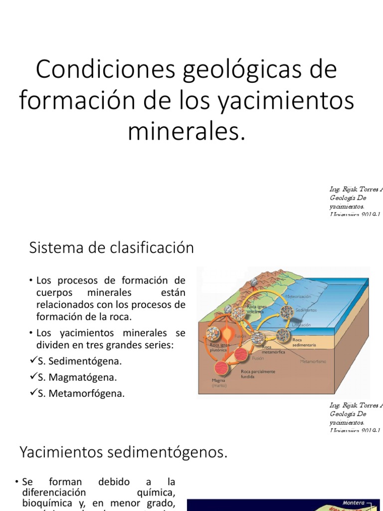 Condiciones Geológicas de Formación de Los Yacimientos Minerales | Roca ...