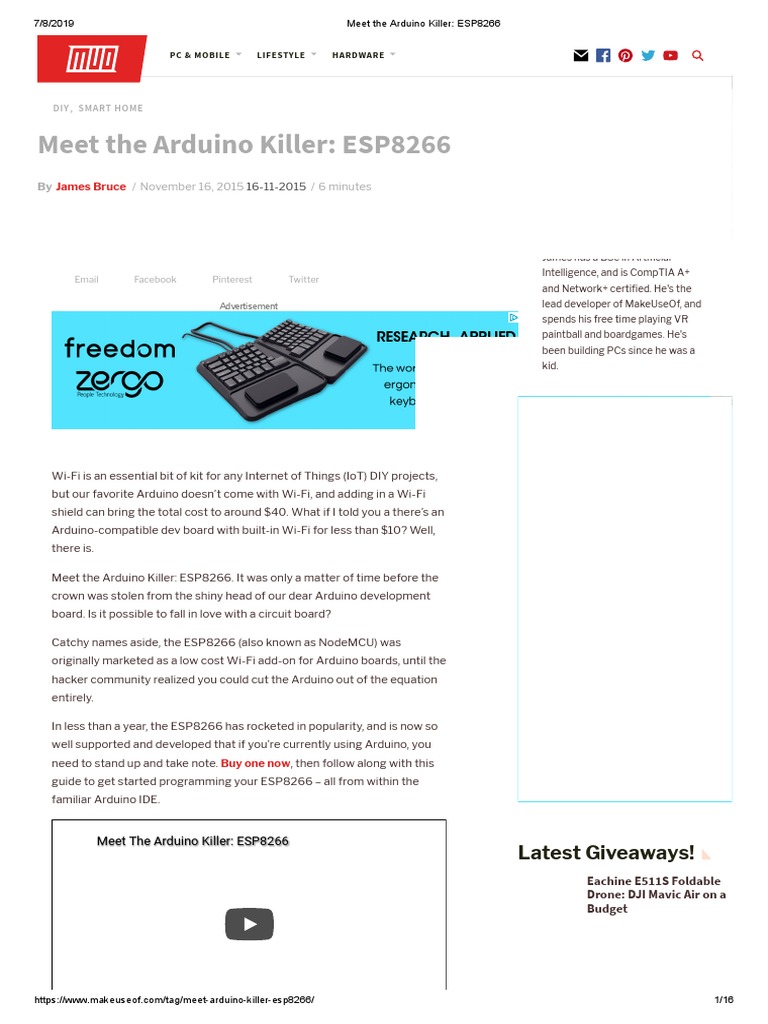 Meet The Arduino Killer - ESP8266 PDF | PDF | Arduino | Desktop Computer