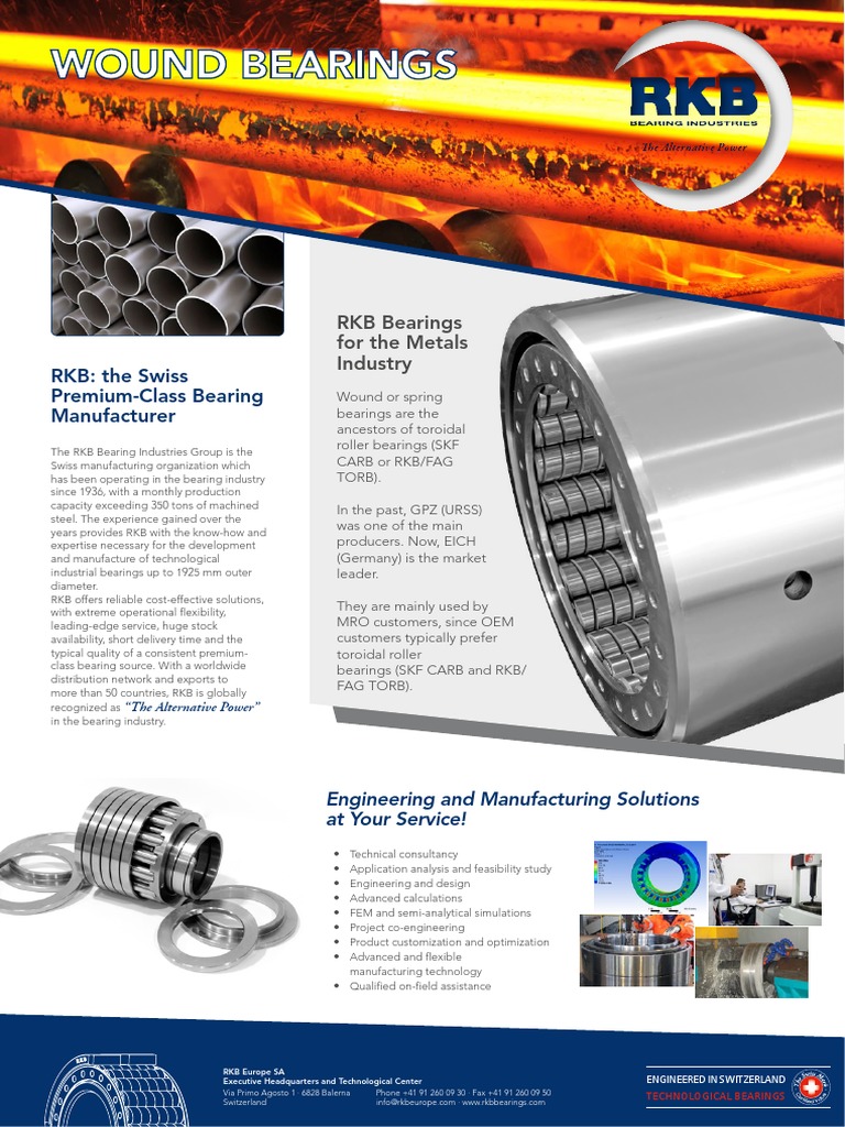 RKB Wound Rolling Bearings | PDF | Bearing (Mechanical) | Nature