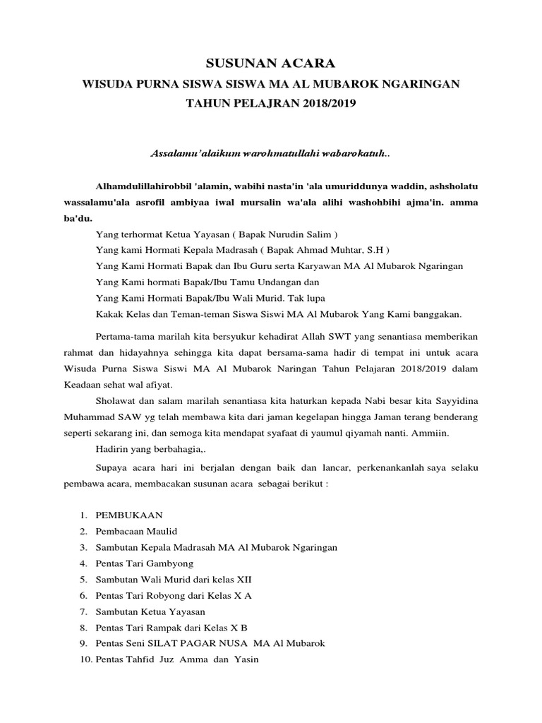 Susunan Acara Wisuda | PDF