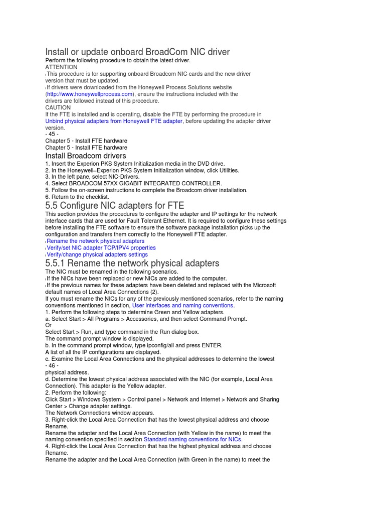 Install or Update Onboard Broadcom Nic Driver | PDF | Network Interface ...