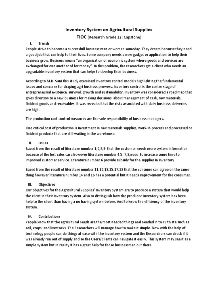 Inventory System on Agricultural Supplies | Inventory | Agriculture