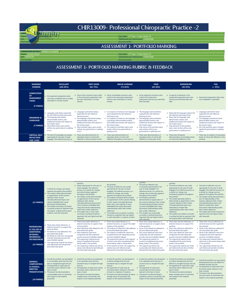 Rubric Reflective Portfolio | PDF | Grammar | Argument