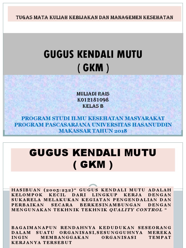 Ppt. Gugus Kendali Mutu | PDF