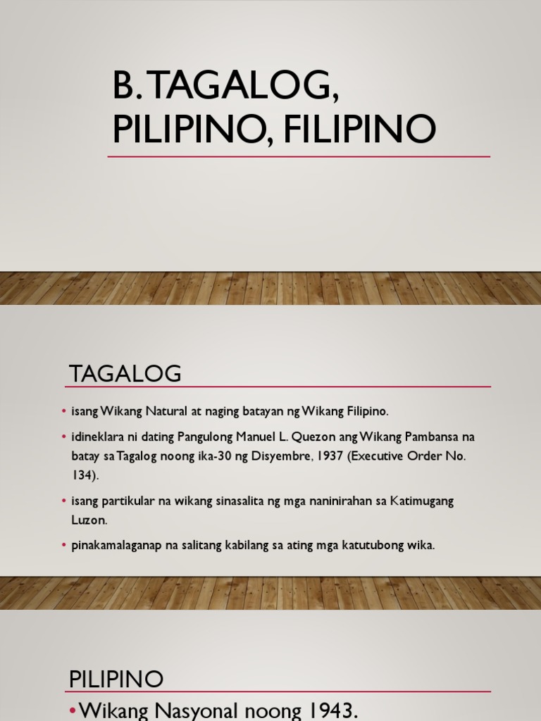 Tagalog, Pilipino, Filipino | PDF