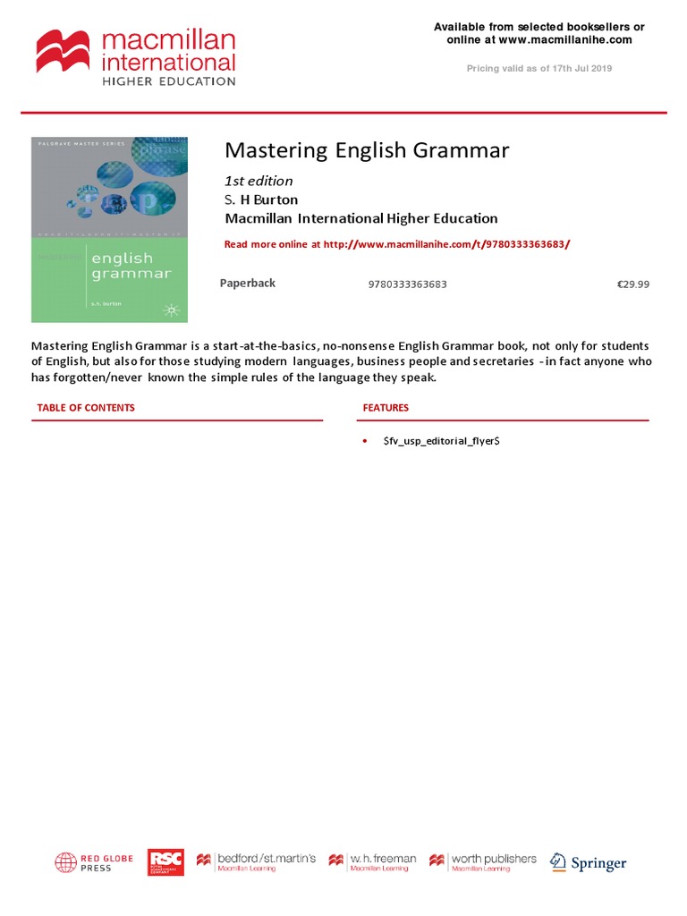 Mastering English Grammar Essentials | PDF