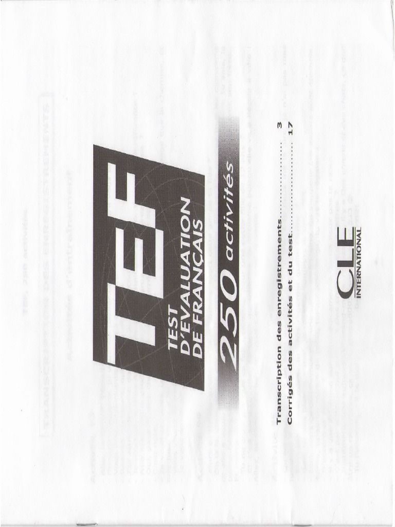 TEF 250 Activities - Corriges | PDF