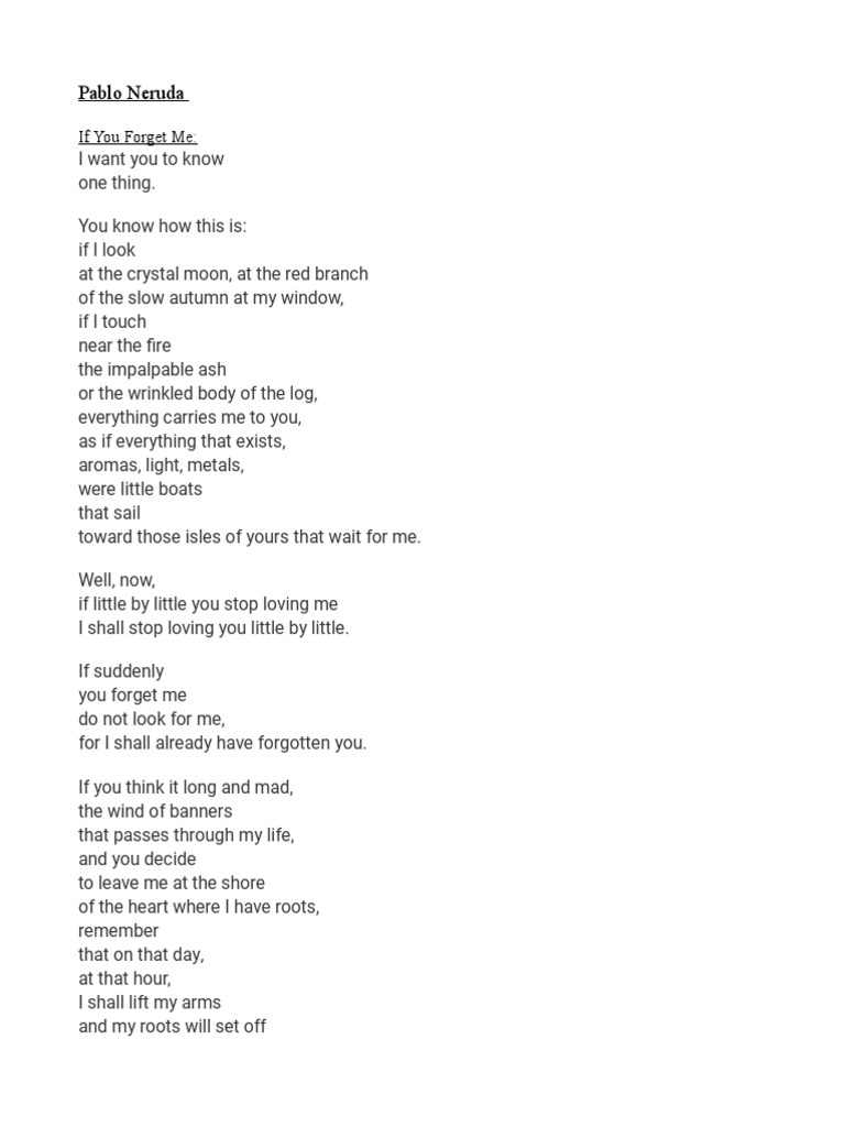 Pablo Neruda Poetry - Odt | PDF