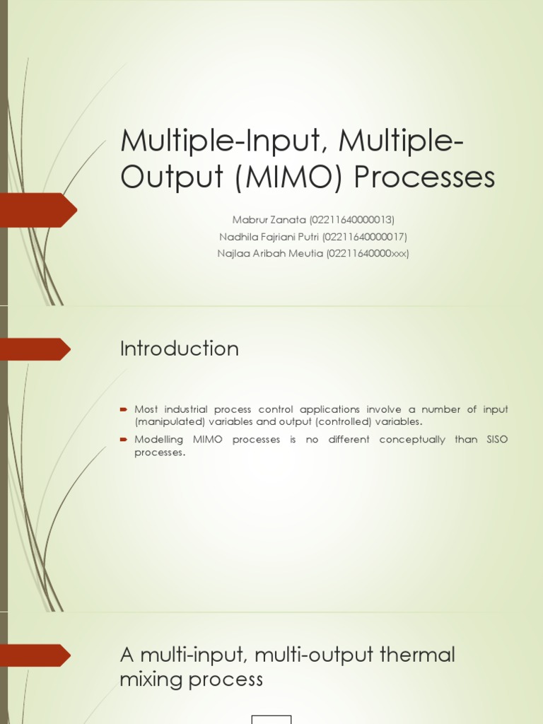 Multiple-Input, Multiple-Output (MIMO) Processes | PDF | Process ...