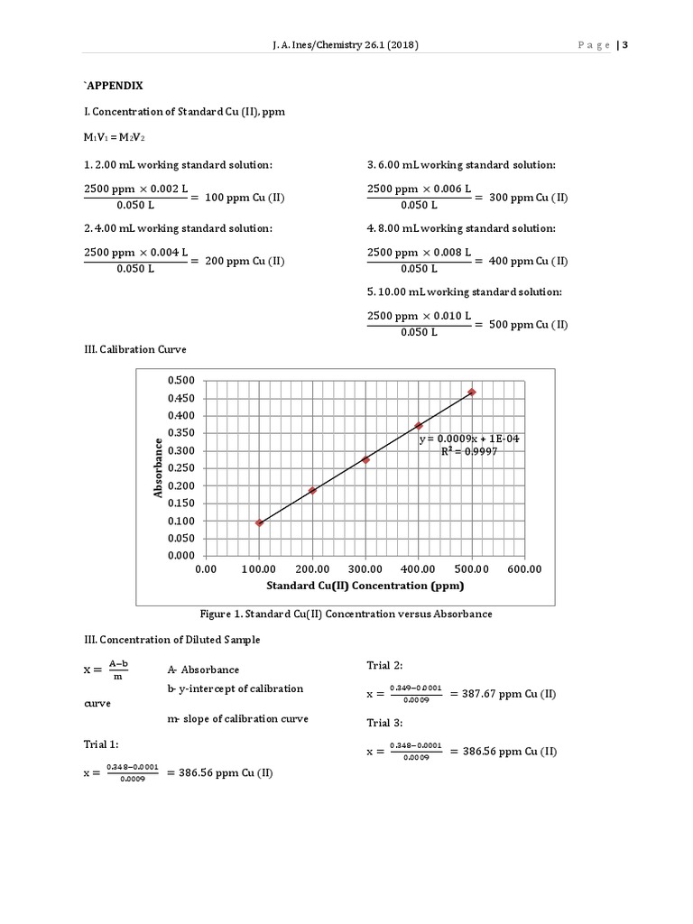 Chem26.1 Appendix Exp11 21718 | PDF | Parts Per Notation | Physical ...
