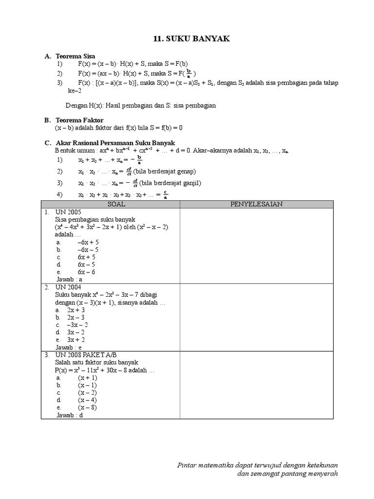 Suku Banyak | PDF