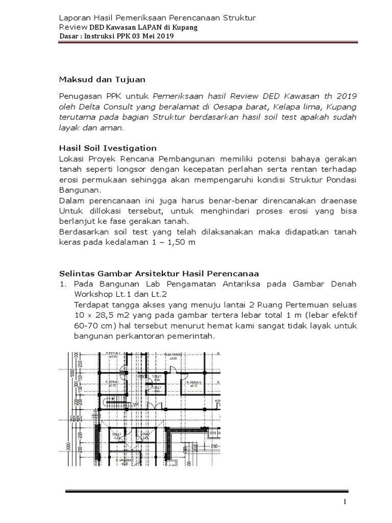 Laporan Review DED Struktur | PDF