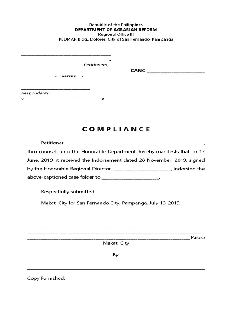 Compliance Template | PDF