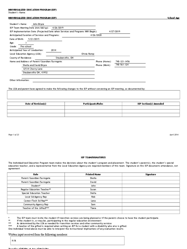 Edu 347 John Iep | PDF | Individualized Education Program | Special ...