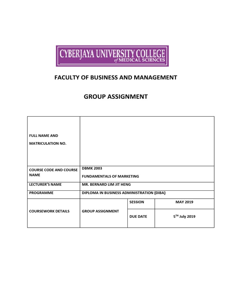 Faculty of Business and Management: Group Assignment | PDF | Behavior Modification | Communication