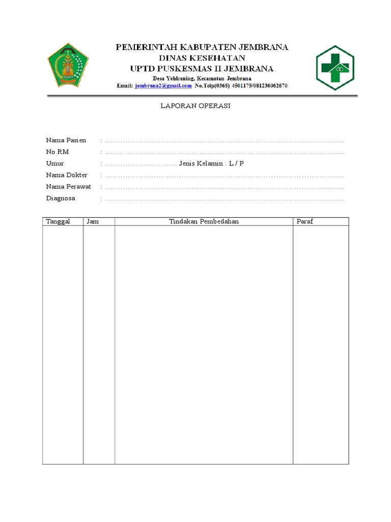 fORM LAPORAN OPERASI | PDF