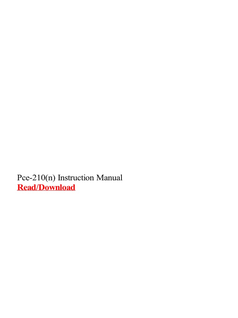 Pce 210n Instruction Manual PDF | PDF