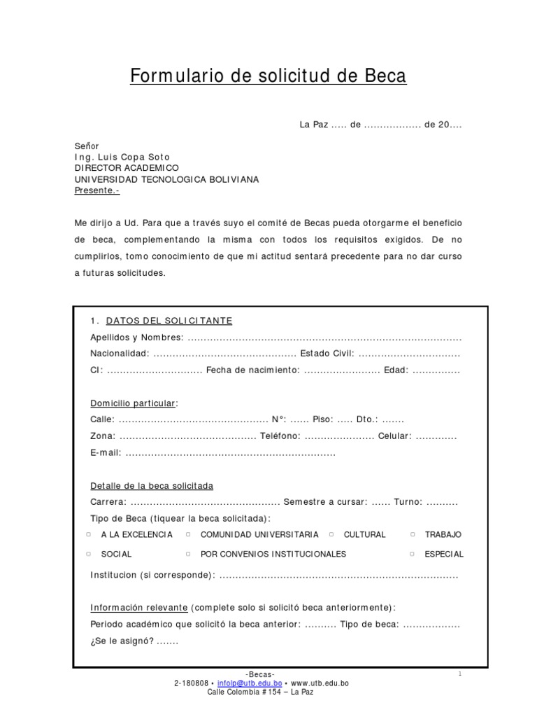 Formulario de Beca UTB | PDF | Gobierno