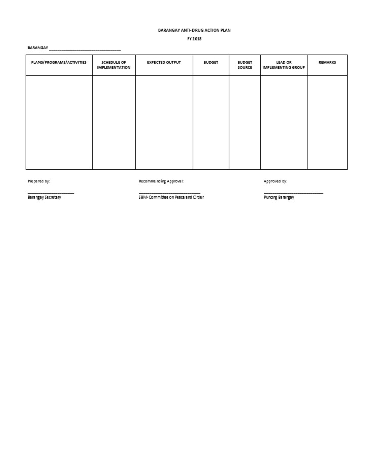 Badac Action Plan Template | PDF