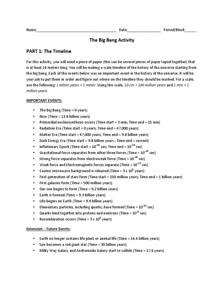 03 - Big Bang Activity | PDF | Elementary Particle | Force