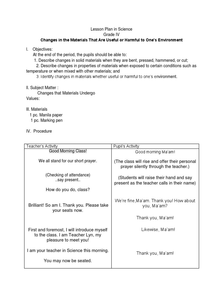 Lesson Plan in Science | Download Free PDF | Water Vapor | Pollution