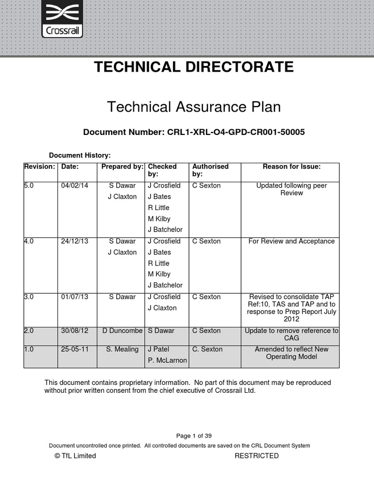 7G 001 03 Technical Assurance Plan | PDF | Verification And Validation ...